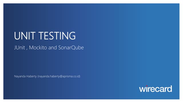 Java Unit Testing Ppt