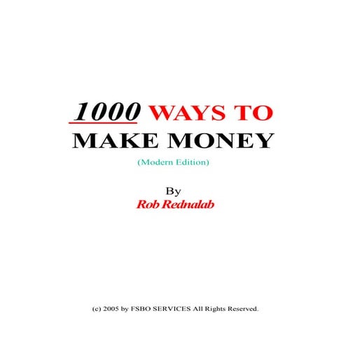 Ten creative ways to earn extra money | PDF