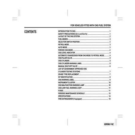 New WagonR CNG Supplementary Owners Manual | PDF