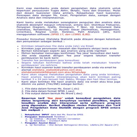 Jasa Olah Data Statistik | PDF