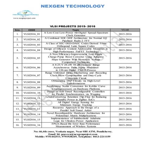 Nexgen tech vlsi 2016 | DOCX