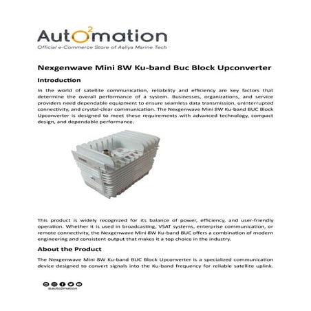 Nexgenwave Mini 8W Ku-band Buc Block Upconverter | PDF