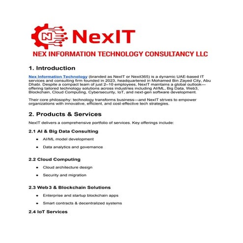 Innovative Tech. Trusted Solutions. Powered by NexIT. | DOCX