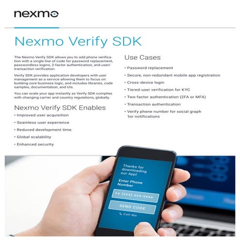 Nexmo Verify SDK | PDF