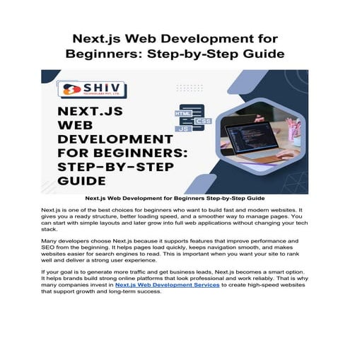 Beginner’s Next.js Guide: Create Fast Web Apps | PDF