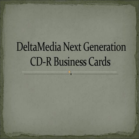 Next Generation CD-R Business Cards | PPT