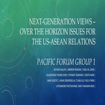 Group 1 - Next-Generation Views on US-ASEAN relations | PDF