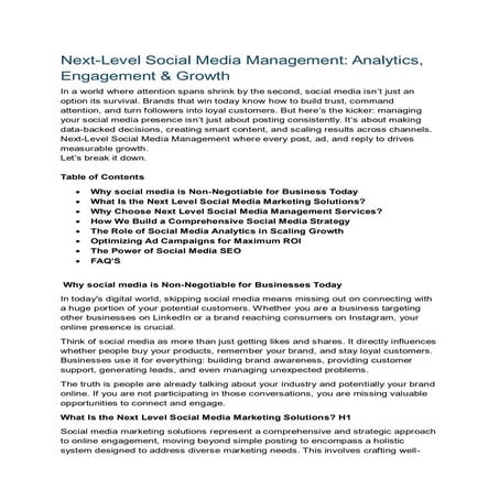 Next Level Social Media Services ,2025 | PDF