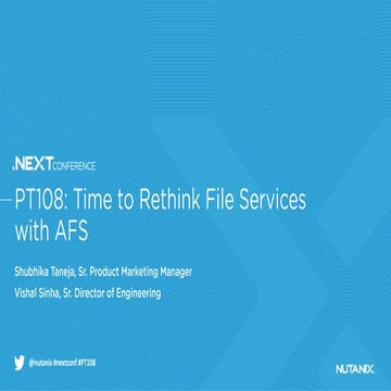 PT108: Time to Rethink File Services with AFS | PDF