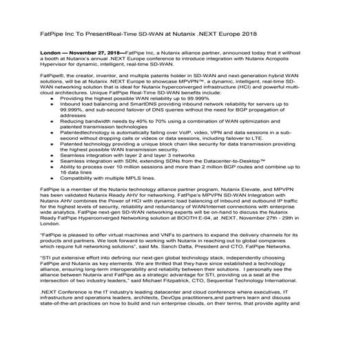 FatPipe Networks - Nutanix Technology Alliance Partner Program | PDF