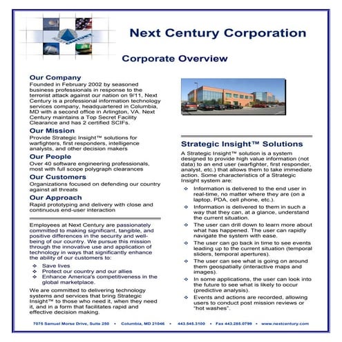 Next Century Project Overview | PPT