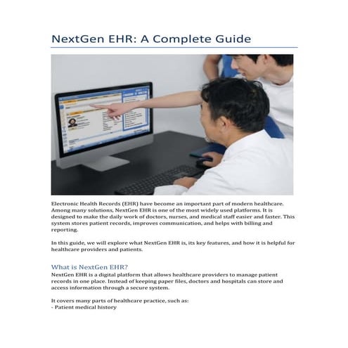 NextGen EHR: Streamlining Patient Care and Clinic Management | PDF