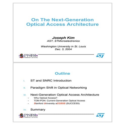 Next-Generation Optical Access Architecture | PDF | Computer Networking | Computing