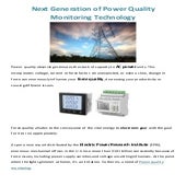 Next generation of power quality monitoring technology