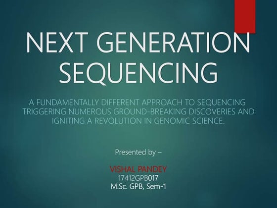 Next generation sequencing | PPTX | Chemistry | Science