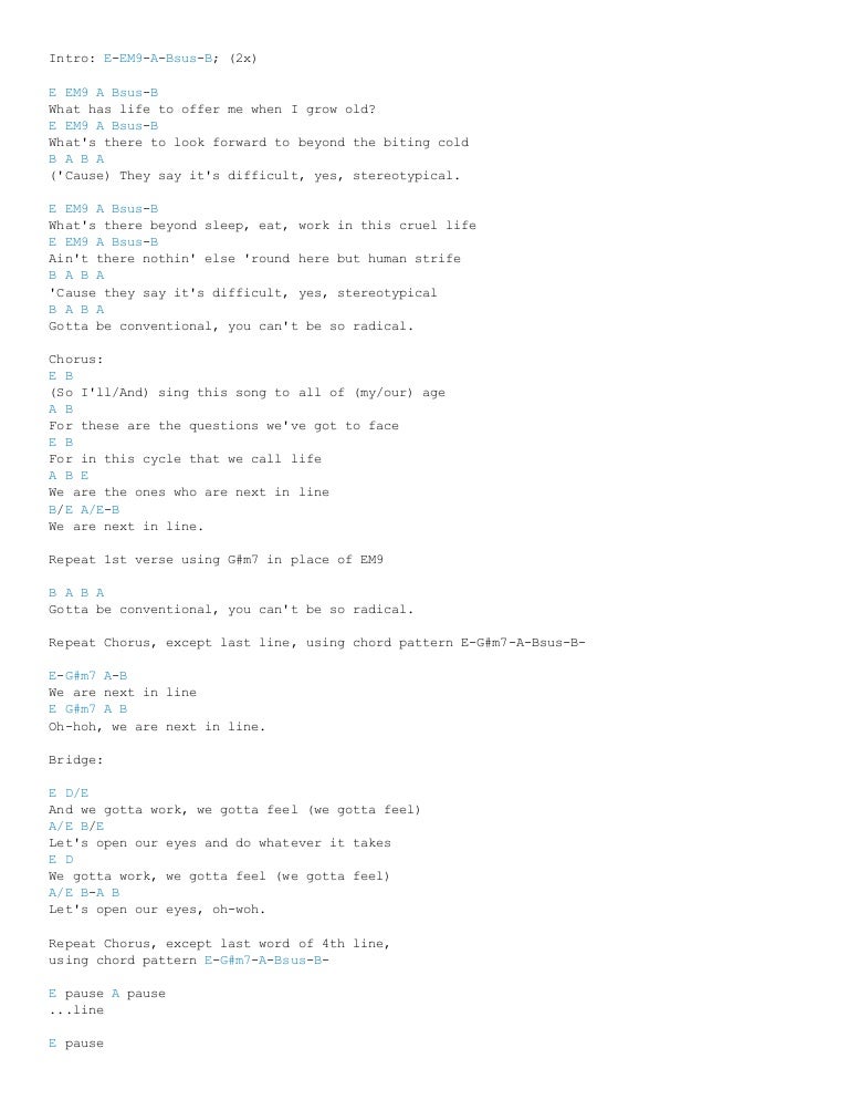 Next in line chords by after image @ ultimate guitar