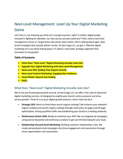 Hot Fuego | Expert Walmart Marketplace Consultant Services | PDF