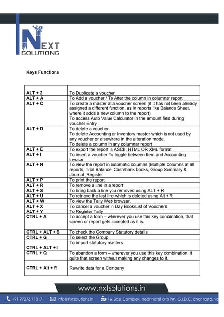 Gateway of tally screen (accounts only) | PPSX