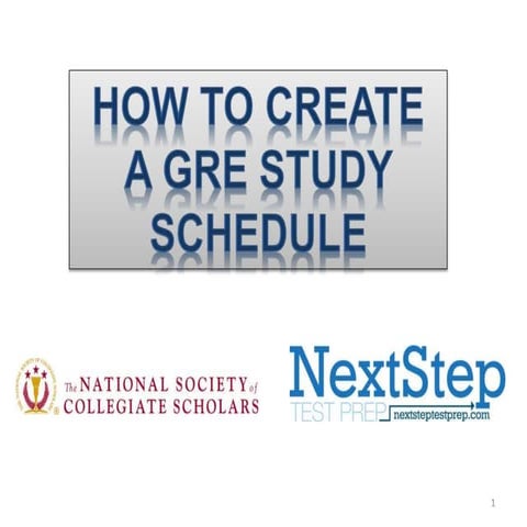 How to Create a GRE Study Plan | PPT