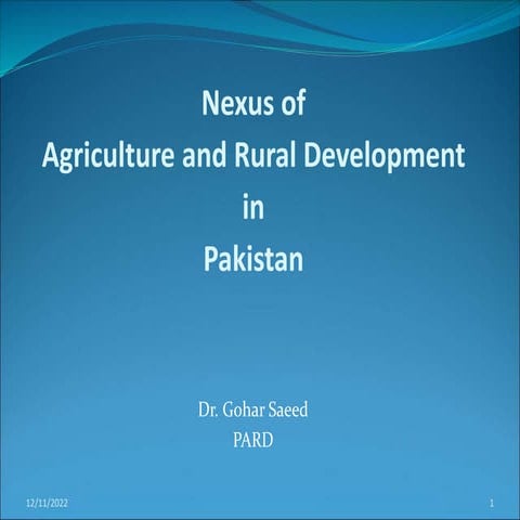 Nexus of Agriculture & rural development.GOHAR.ppt