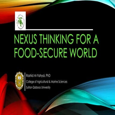 Nexus thinking for a food secure world | PDF