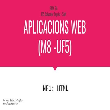 HTML bàsic (SMX - M8 - UF5 - NF1) | PDF