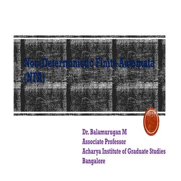 Non Deterministic Finite Automata Theory Of Computation Pptx