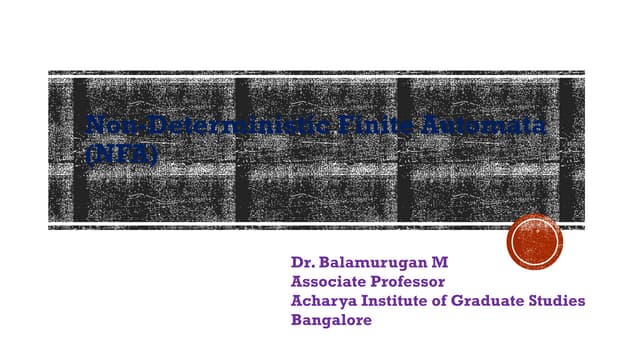 Non Deterministic Finite Automata Theory Of Computation Pptx