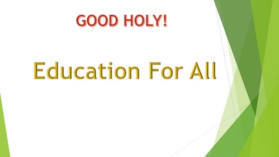 Education for All Globally & in the Philippines | PPTX | Primary ...