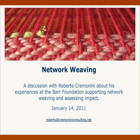 NNF - A conversation on network weaving with Roberto Cremonini | PPT