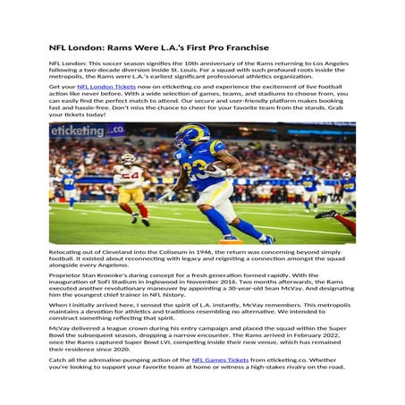 NFL London Rams Were L.A.’s First Pro Franchise.docx