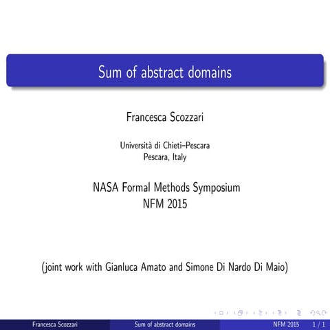 NFM 2015 - Sum of abstract domains | PPT