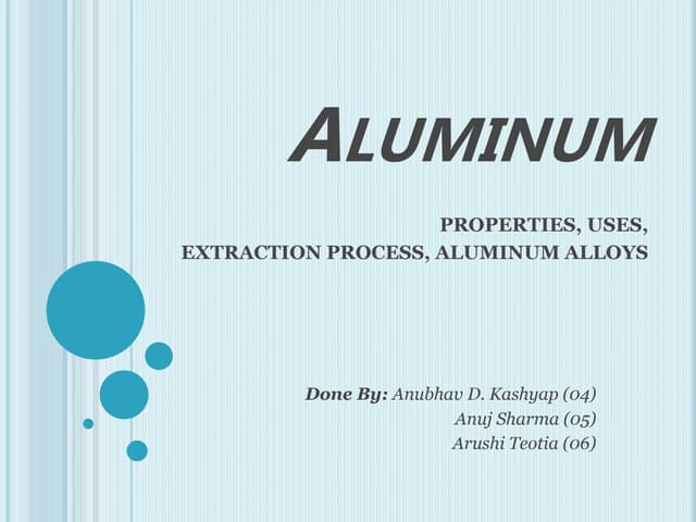aluminium production process | PPTX