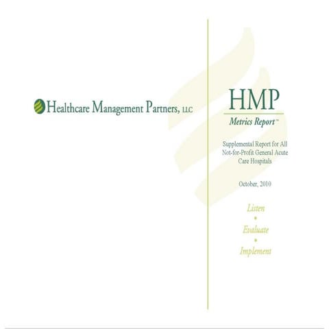 HMP Metrics™: Not-For-Profit Hospitals October, 2010 | PPT