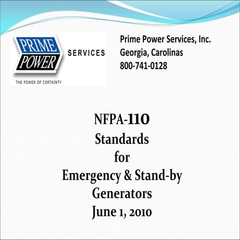Nfpa 110 | PDF
