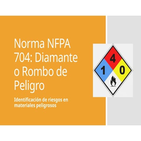 Clasificación de productos químicos según la norma nfpa 704 | DOCX