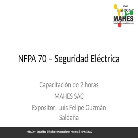 NFPA 70 Electrical Safety Training for Mining Operations | PPTX