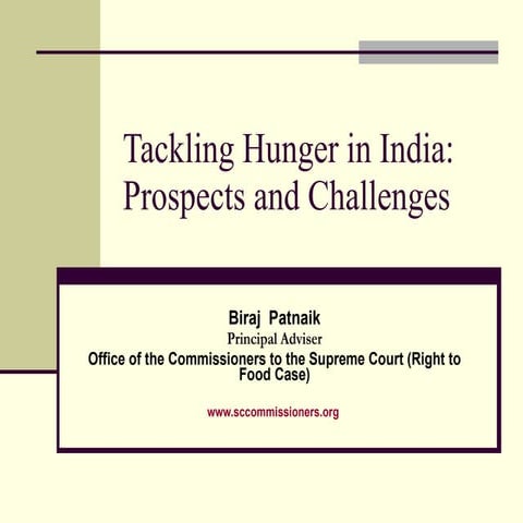 Tackling Hunger in India | PPT