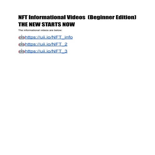 NFT Information videos | PDF | Internet for Beginners | Internet