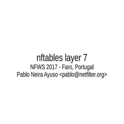 Nftables Linux Procesamiento De La Capa 7 Pdf Computer Networking