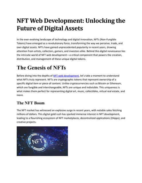 What is NFT Platform Development | PDF | Computing | Technology & Computing