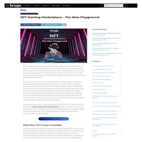 Nft gaming platform development company | PDF