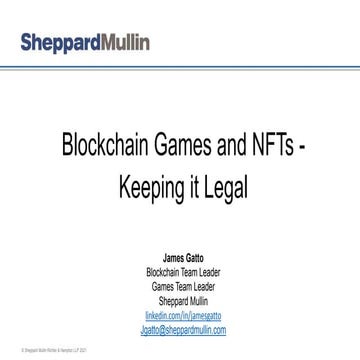 James Gatto: Keeping NFTs Legal | PPT