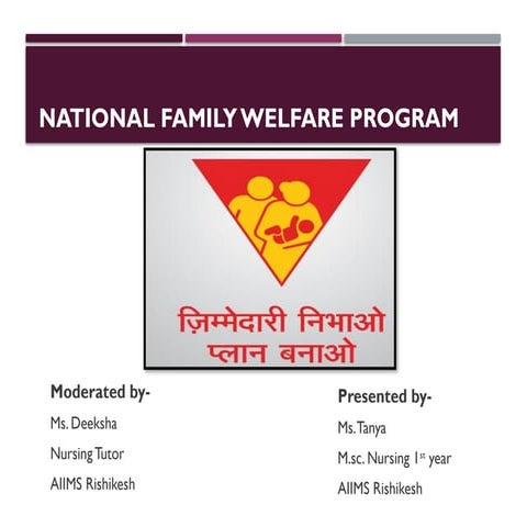 National family welfare programme | PPTX