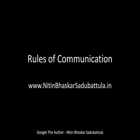 Rules of communication | PPT