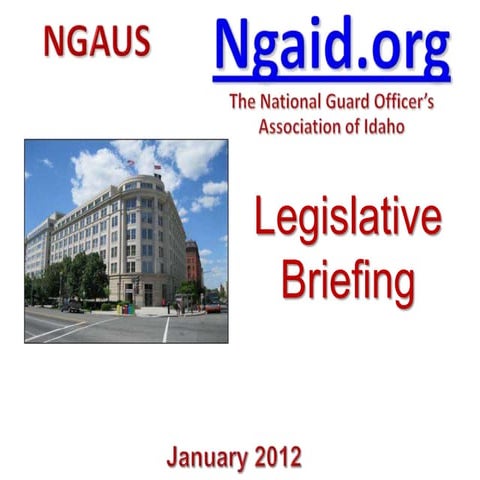 NGAID 2012 Legislative Briefing | PPTX | Defense Industry | Industries