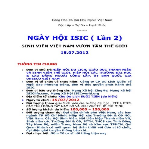 Ngay hoi isic | DOCX