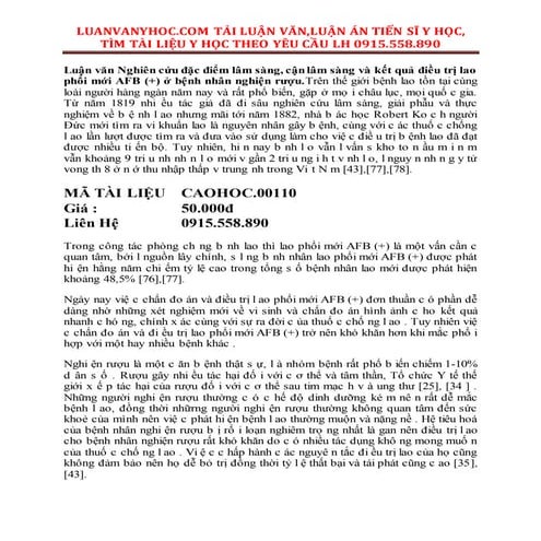 Nghien cuu dac diem lam sang, can lam sang va ket qua dieu tri lao phoi moi afb | PDF