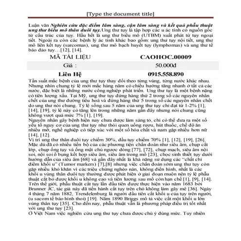 Nghien cuu dac diem lam sang, can lam sang va ket qua phau thuat ung thu bieu mo than duoi tuy ...