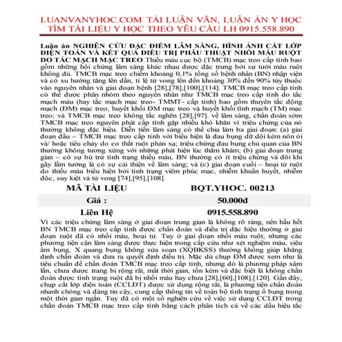 Nghien cuu dac diem lam sang, hinh anh cat lop dien toan va ket qua dieu tri phau thuat nhoi mau ...